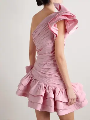 Alessandra Rich Ruched Taffeta Mini Dress