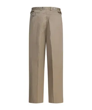 Kapital Pleated Cotton Straight-leg Trousers