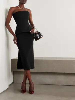 JEAN PAUL GAULTIER Strapless Paneled Twill Bustier Top