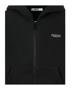 MSGM Logo-print Hooded Zip-up Top