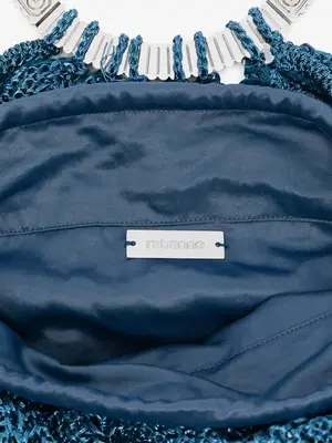 Rabanne Top Handle Beaded Crochet Tote Bag