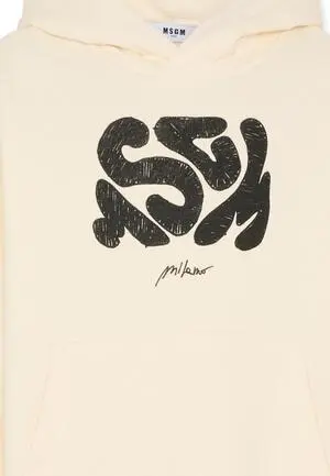 MSGM Abstract-print Hooded Top