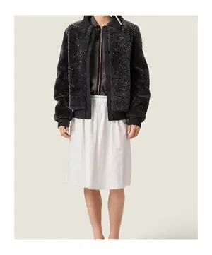 Miu Miu Shearling And Knit Blouson Jacket