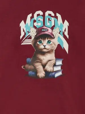 MSGM Cat-print Crew-neck Sweatshirt