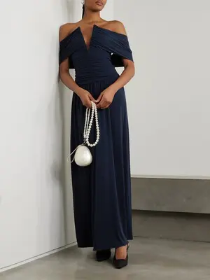 Magda Butrym Off-the-shoulder Ruched Jersey Dress