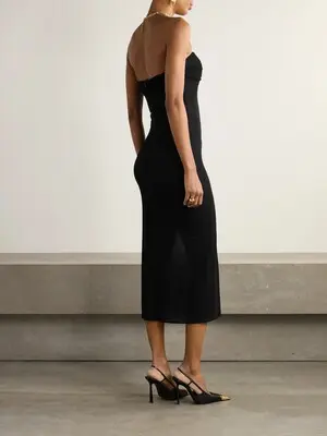Magda Butrym Strapless Gathered Jersey Midi Dress