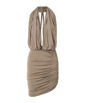 Magda Butrym Plunge Halterneck Jersey Midi Dress - No
