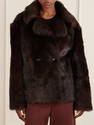 NILI LOTAN Short Shearling Coat