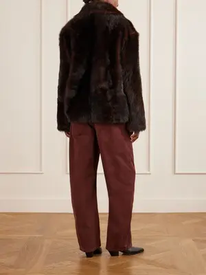 NILI LOTAN Short Shearling Coat