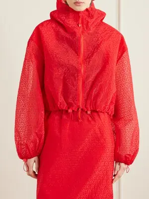 Cecilie Bahnsen Hooded Embroidered Tulle Jacket