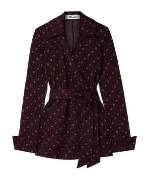 Diane Von Furstenberg Sheree Jacquard-woven Wrap Top - No