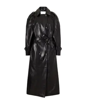 Magda Butrym Double-breasted Full-grain Leather Trench Coat - Black