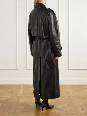 Magda Butrym Double-breasted Full-grain Leather Trench Coat