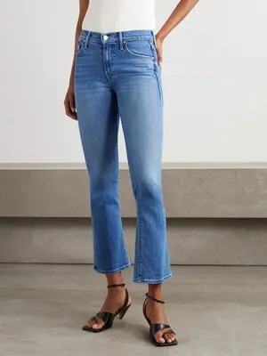 MOTHER The Outsider Flood Cropped Mid-rise Flared Jeans