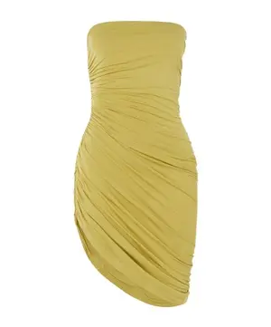 Norma Kamali Diana Strapless Asymmetric Ruched Stretch-jersey Mini Dress - No