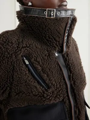 Sacai Cropped Shearling-effect Jacket