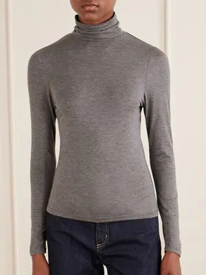 NILI LOTAN Stretch-jersey Turtleneck Top