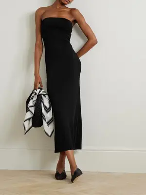 Tove Cate Strapless Twist-front Stretch-jersey Midi Dress