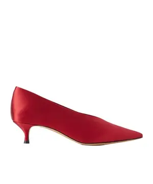 Le Monde Beryl Colored Satin High Heels - Red