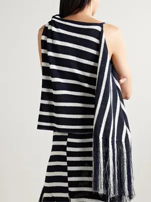 Proenza Schouler Yves Asymmetric Fringed Knitted Top - No
