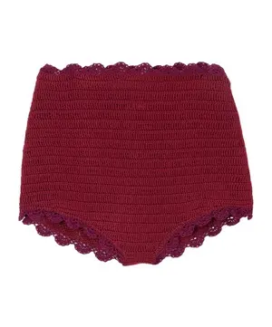 Magda Butrym Scalloped Crocheted Cotton Shorts - Red