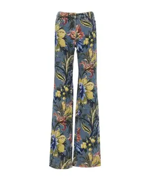 Etro Wide-leg Floral Print Jeans - No