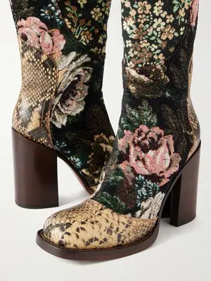 Dries Van Noten Patchwork Leather Boots