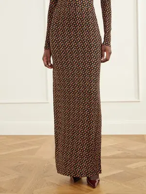 Rabanne Floral-jacquard Crepe Maxi Skirt