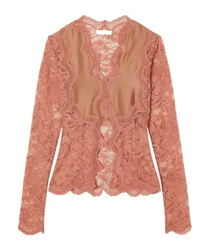 Rabanne Lace Cut-out Long-sleeve Top - No