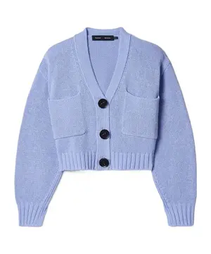 Proenza Schouler Sofia Cropped Cotton-blend Cardigan - Blue