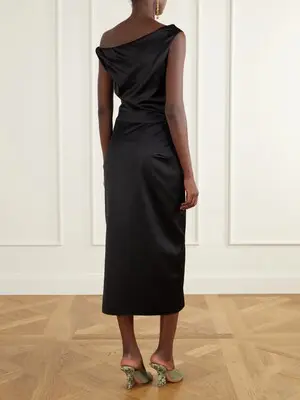 Dries Van Noten Draped Knot-detail Satin Midi Dress