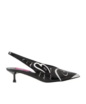 Emilio Pucci Leather Slingback Pumps - Black