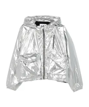 IRO PARIS Metallic Hooded Jacket - Silver