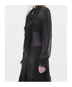 ANN DEMEULEMEESTER Barah Long Comfort Shirt With Lace Ruffles
