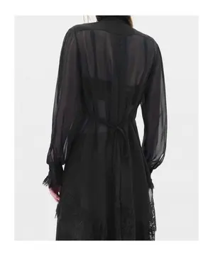ANN DEMEULEMEESTER Barah Long Comfort Shirt With Lace Ruffles