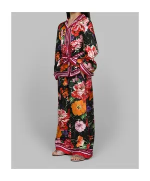 Dolce & Gabbana Floral-print Silk Trousers