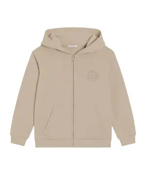Dolce & Gabbana Logo-embroidered Zip-up Hoodie - Beige