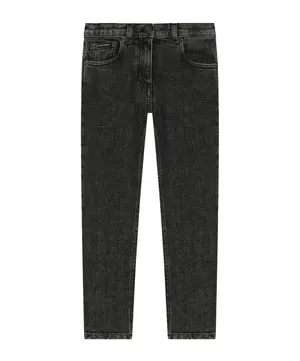 Dolce & Gabbana Logo-plaque Stretch-denim Jeans - Black