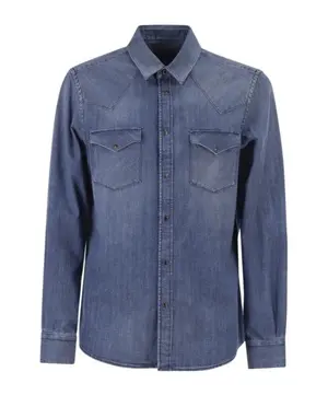 Peserico Long-sleeve Denim Shirt - Blue
