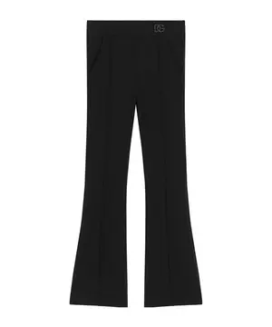 Dolce & Gabbana Logo-embellished Flared Trousers - Black