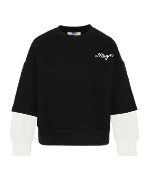 MSGM Double-layered Logo Sweatshirt - Black