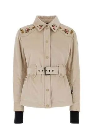 Moncler Sand Corduroy Olenne Down Jacket - Brown