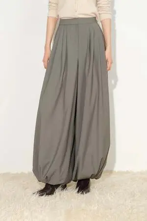 Fabrique Fofia Drapey Balloon Pants In Wool Blend - Grey