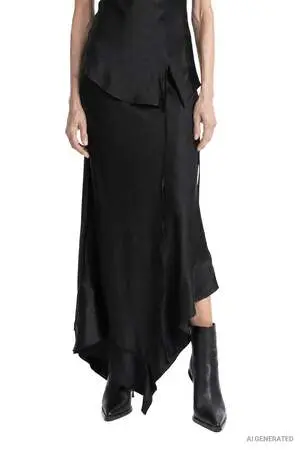 ANDREA YA AQOV Satin Skirt
