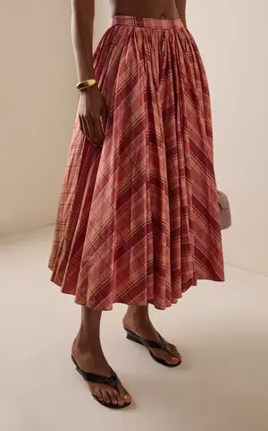 Altuzarra Charlie Pleated Silk Midi Skirt