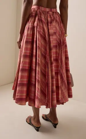Altuzarra Charlie Pleated Silk Midi Skirt