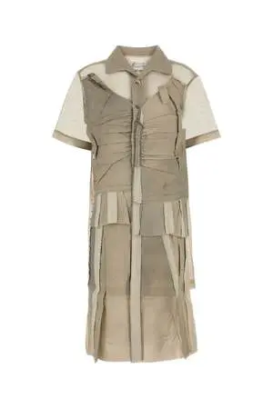 MAISON MARGIELA Cappuccino Mesh Shirt Dress - Brown