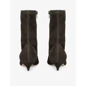 THE ROW Liisa 35 Kitten-heel Suede Ankle Boots