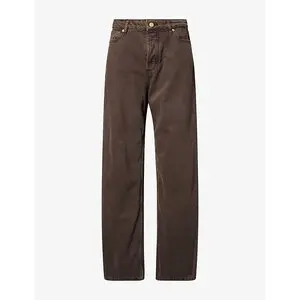 Stylein Keanu Barrel-leg Denim Jeans - Coffee