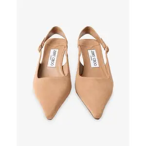 JIMMY CHOO Amel 50 Suede Slingback Pumps
